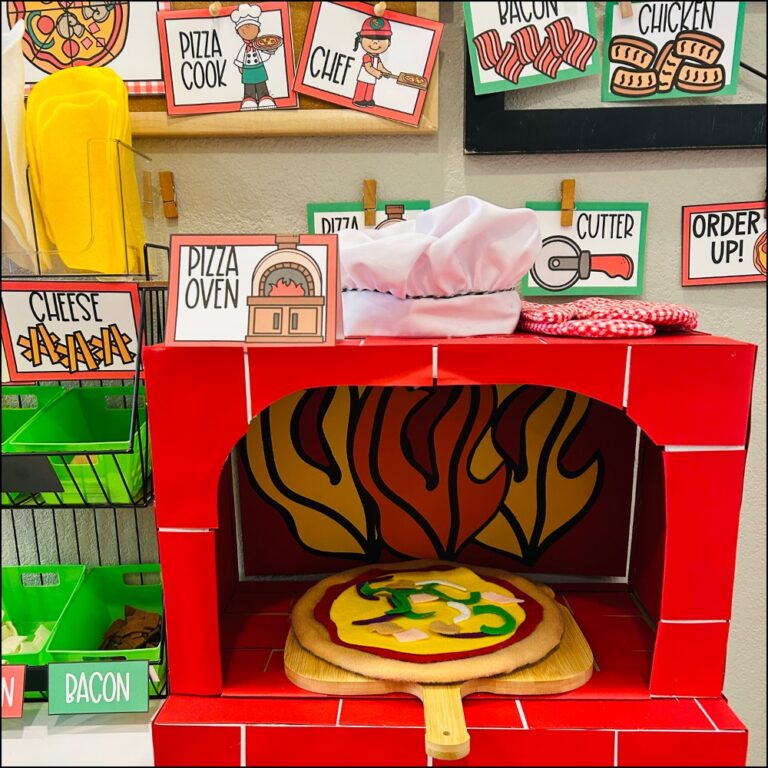 Dramatic Play Pizza Shop for Little Learners