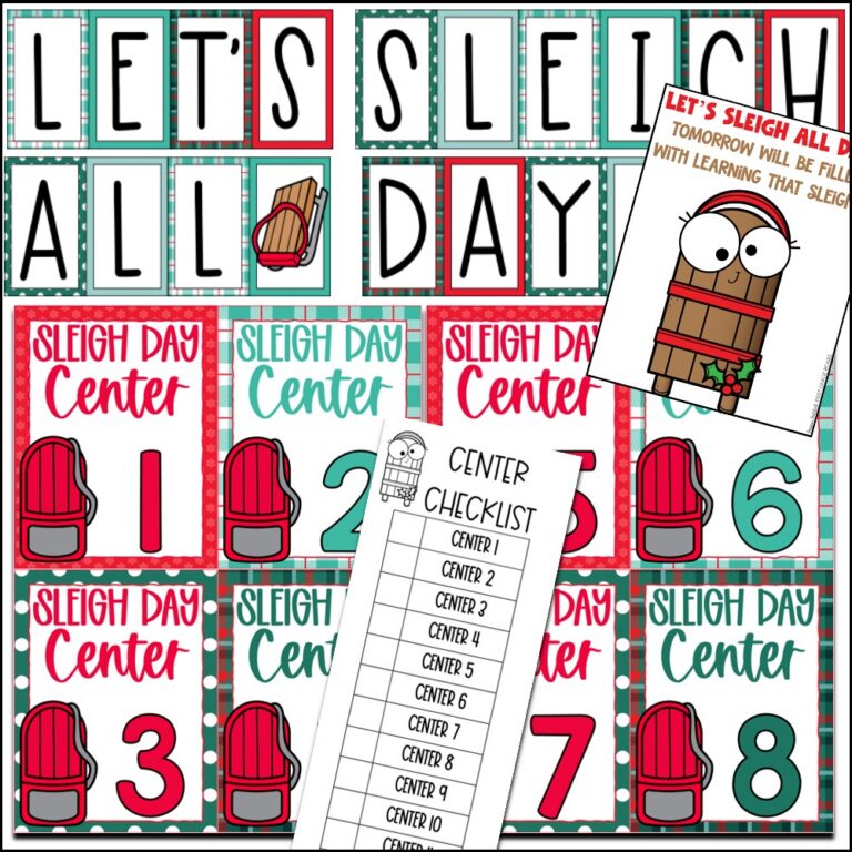 Sleigh Day Activities - First Grade Roars
