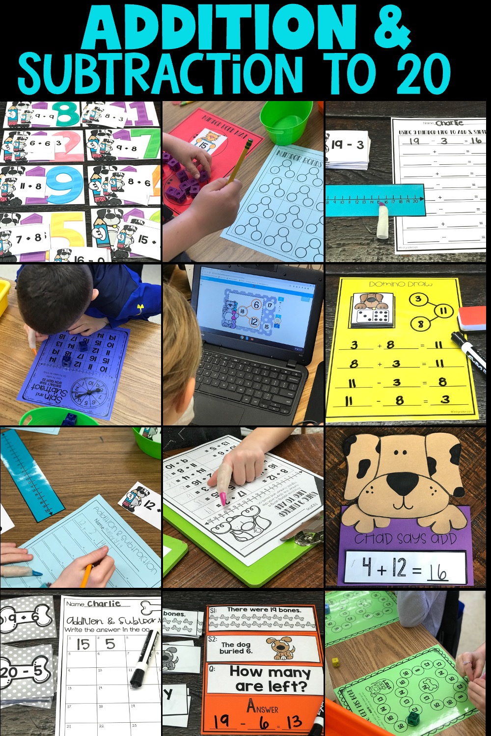 Addition and Subtraction to 20 Activities for First Grade